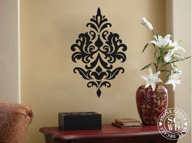 Damask Decals Vinyl Wall Paper Damask Wall Decal Vinyl Vinyl Decal ...