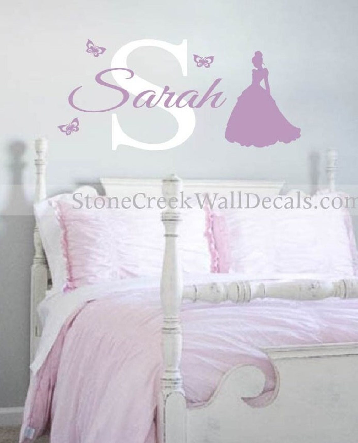 Personalized Princess Decal With Initial and Butterflies - Etsy