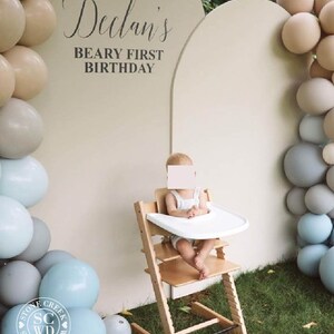 Personalized Beary 1st Birthday Decal for Balloon Arch | Personalized ...