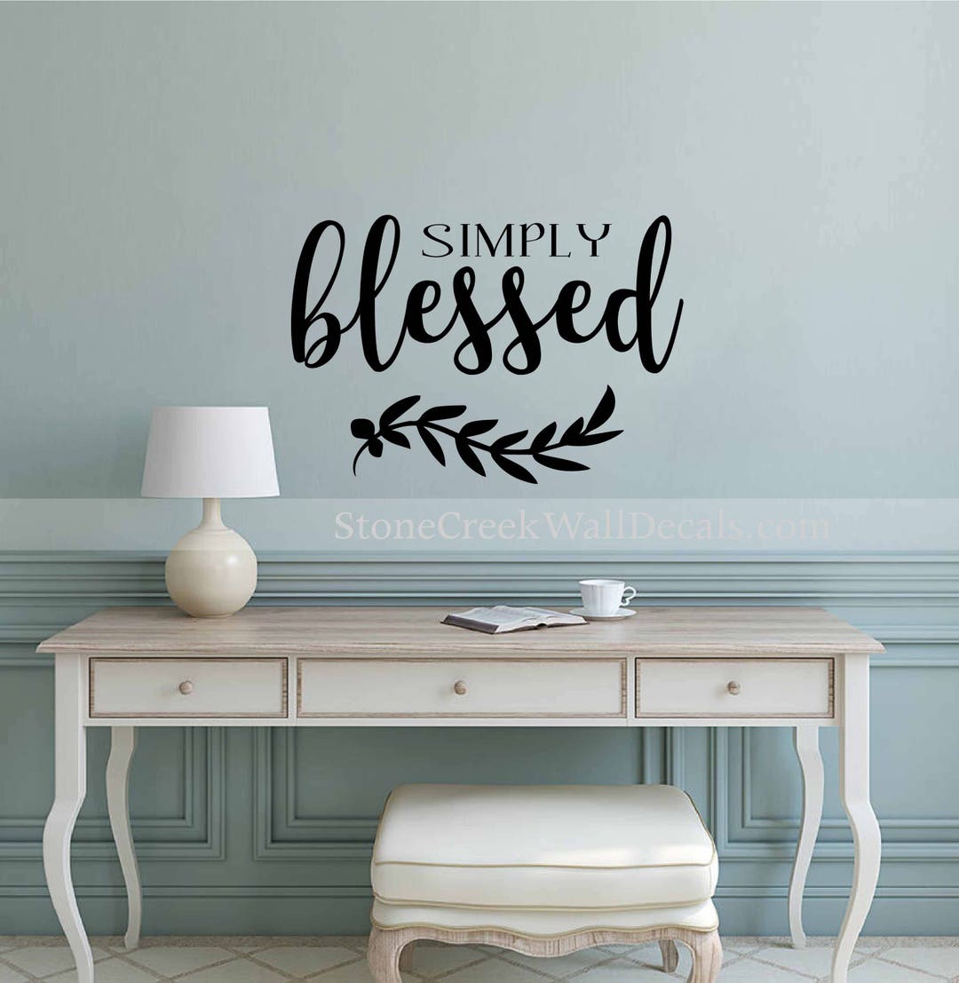 Simply Blessed Wall Decal Rustic Blessed Decal Rustic Handwritten Decal ...