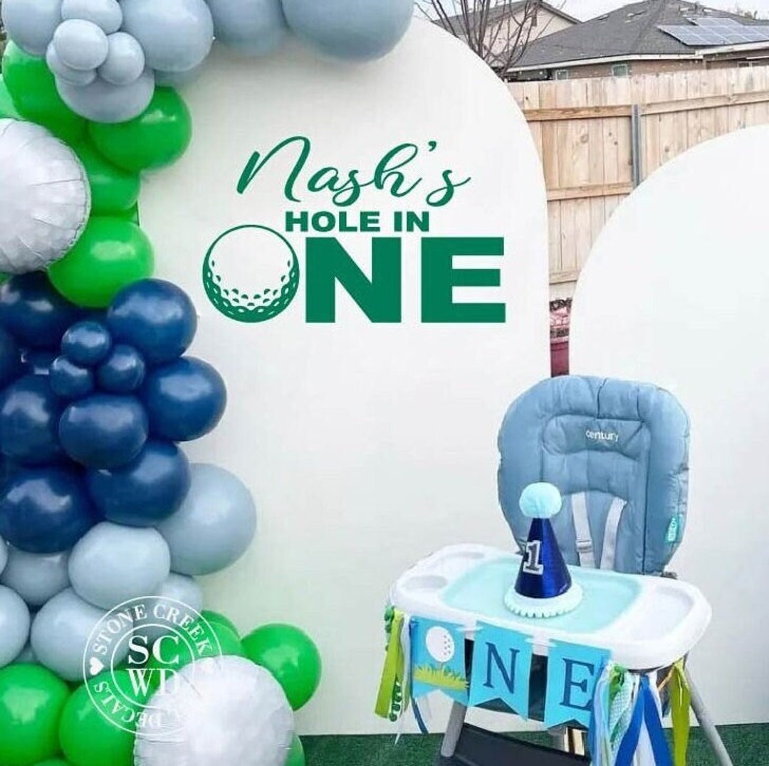 Hole in One First Birthday Decal. Golf Birthday Party Decor and ...