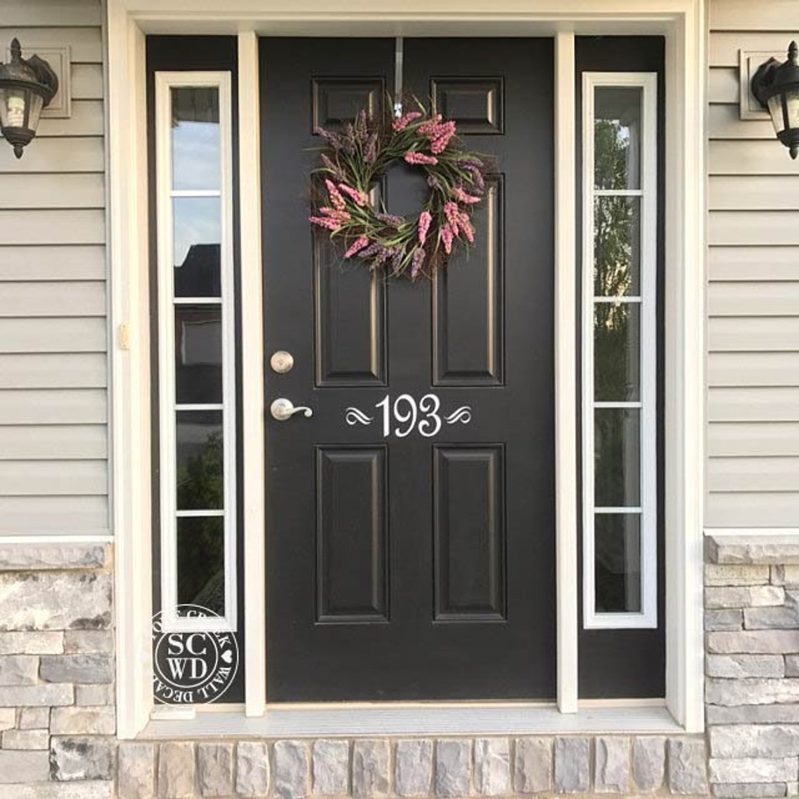 Front Door Number Decal Vinyl Number Door Decal Custom House Number ...