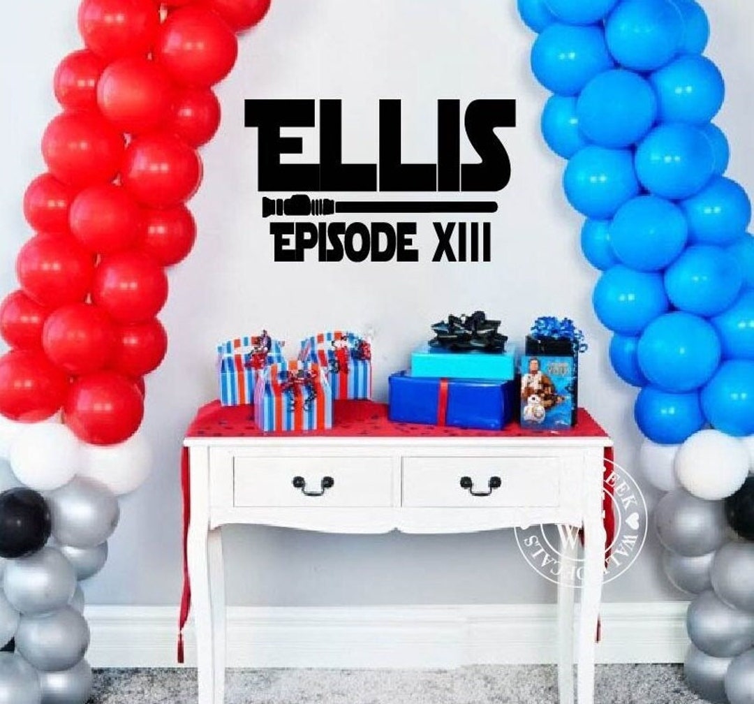 Intergalactic Jedi Space Birthday Decal for Balloon Arch Backdrop ...