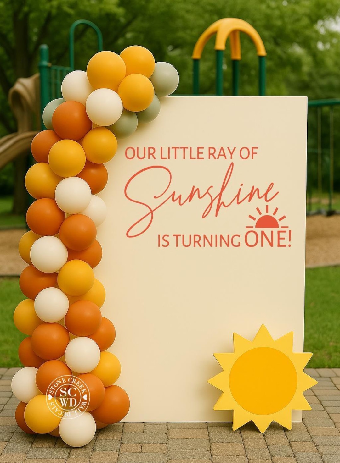Our Little Ray of Sunshine Vinyl | Sunshine Theme Birthday Backdrop ...
