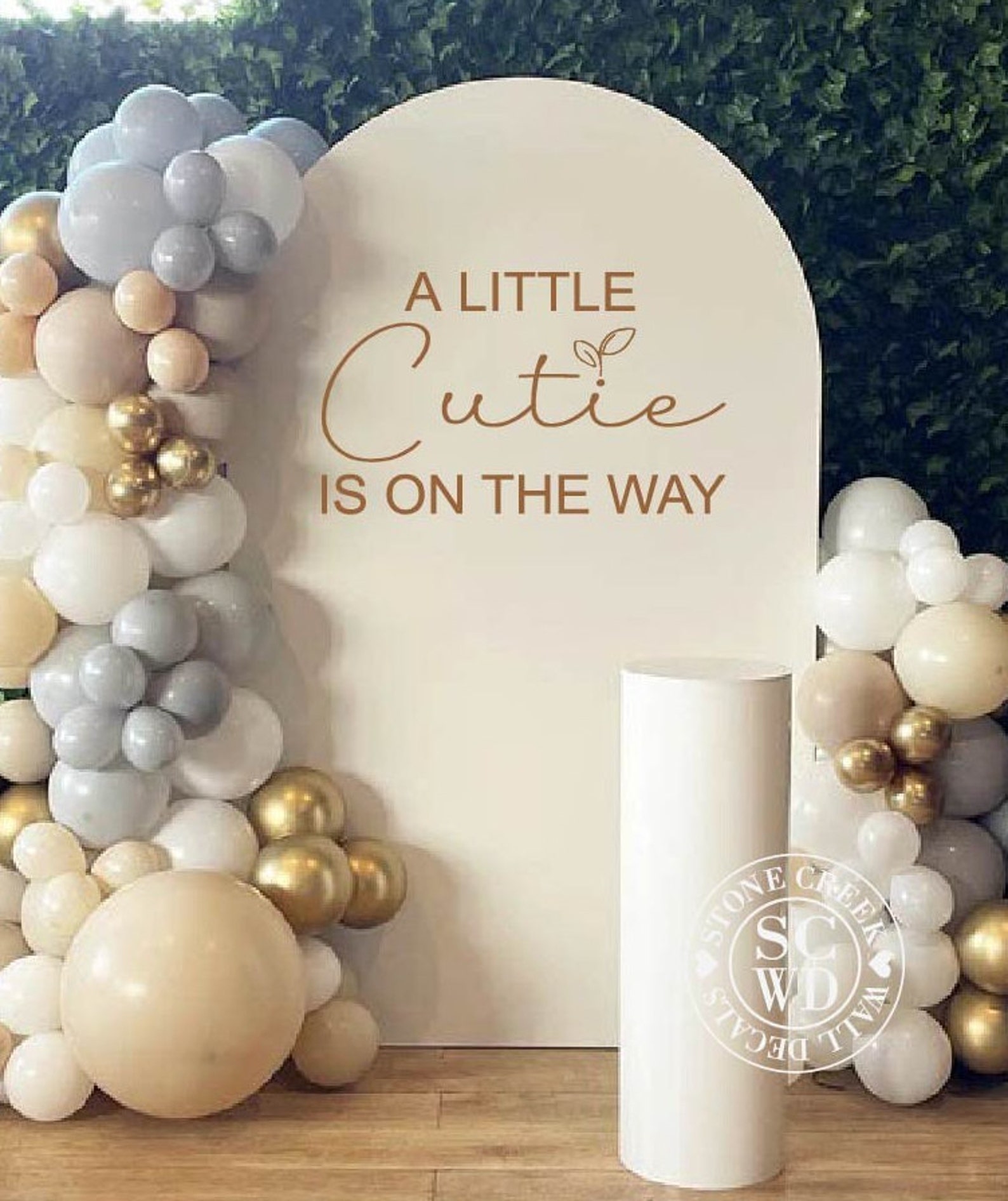 A Little Cutie is on the Way Baby Shower Party Decal Sign Gender Reveal ...