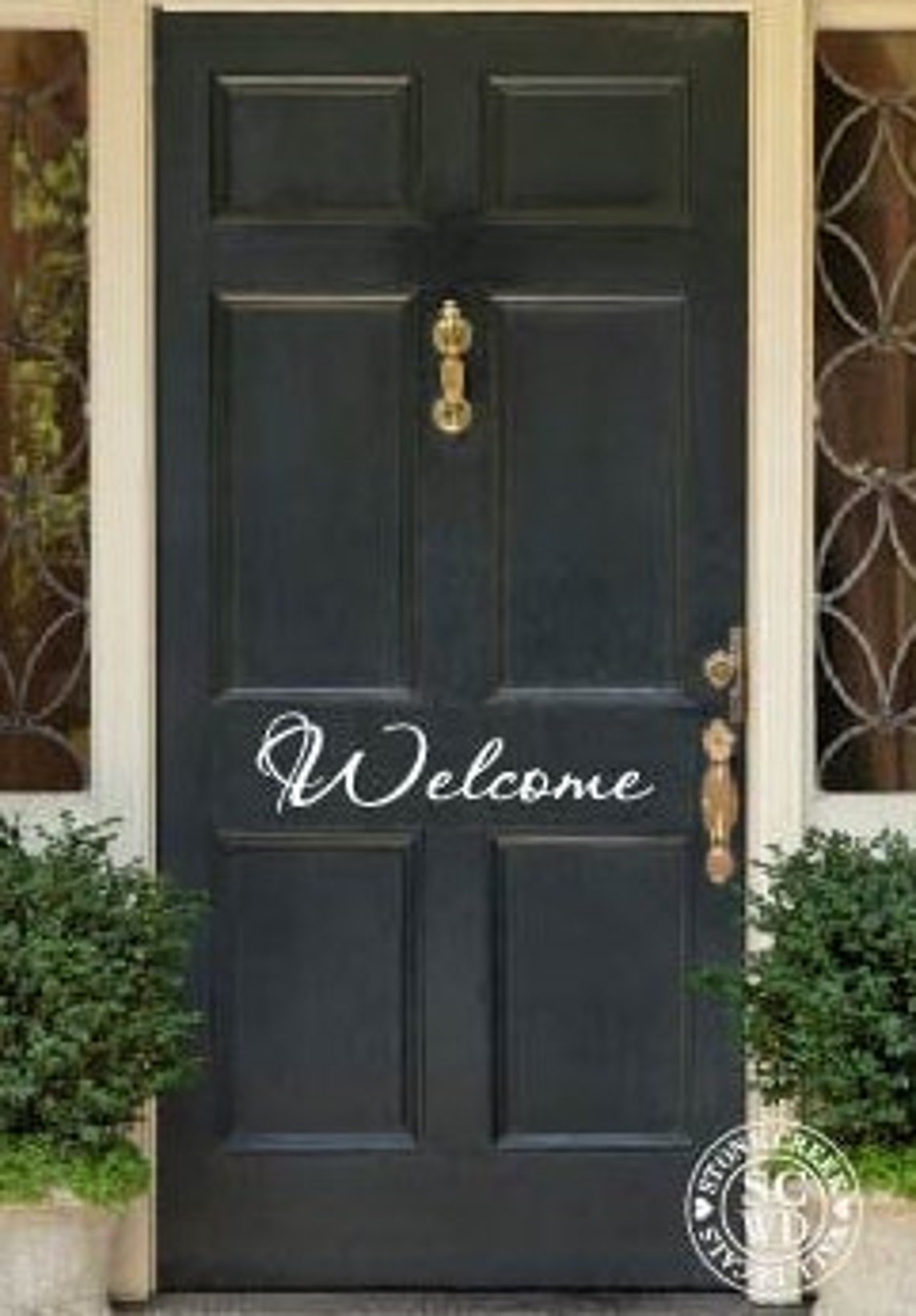 Welcome Door Decal front Door Decal Welcome Vinyl Decal | Etsy