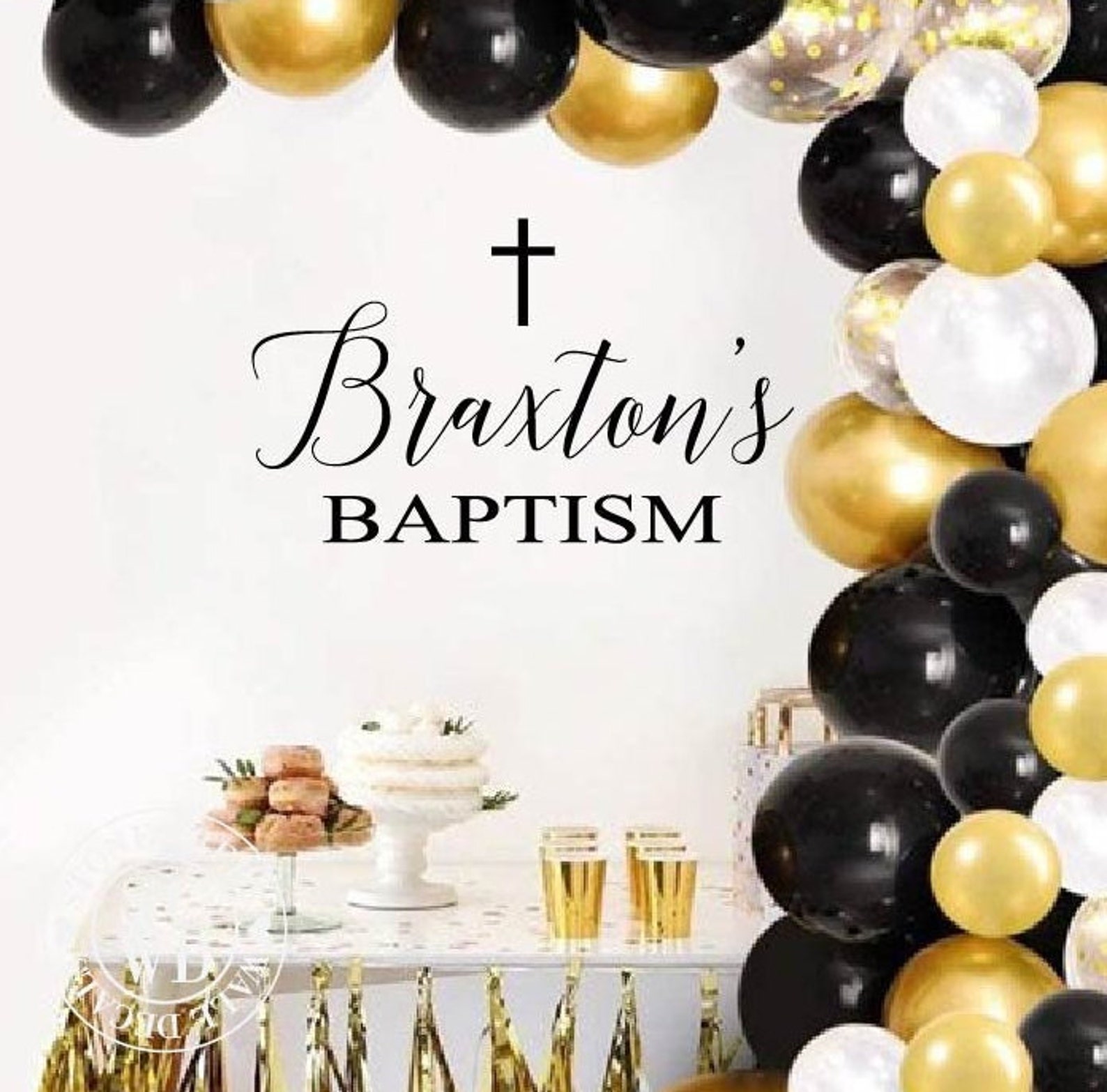 Baptism Wall Decal for Balloon Arch Balloon Arch Decoration - Etsy