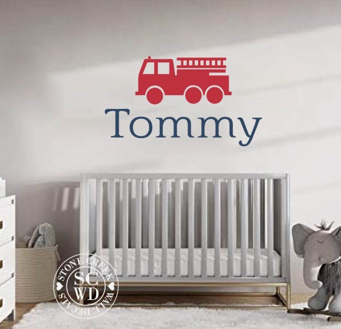Personalized Name Fire Truck Wall Decals Fire Trucks Bedroom | Etsy