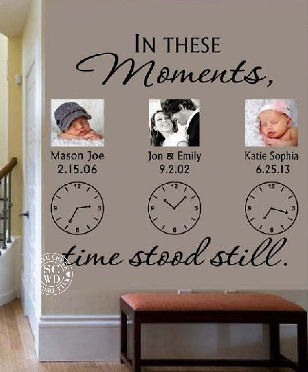 In These Moments Time Stood Still * Personalized Wall Decal * Family ...
