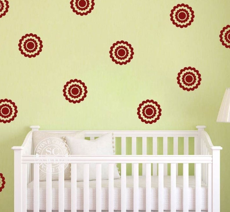 Flower Wall Decals Set of Modern Flower Accent Wall Decals - Etsy