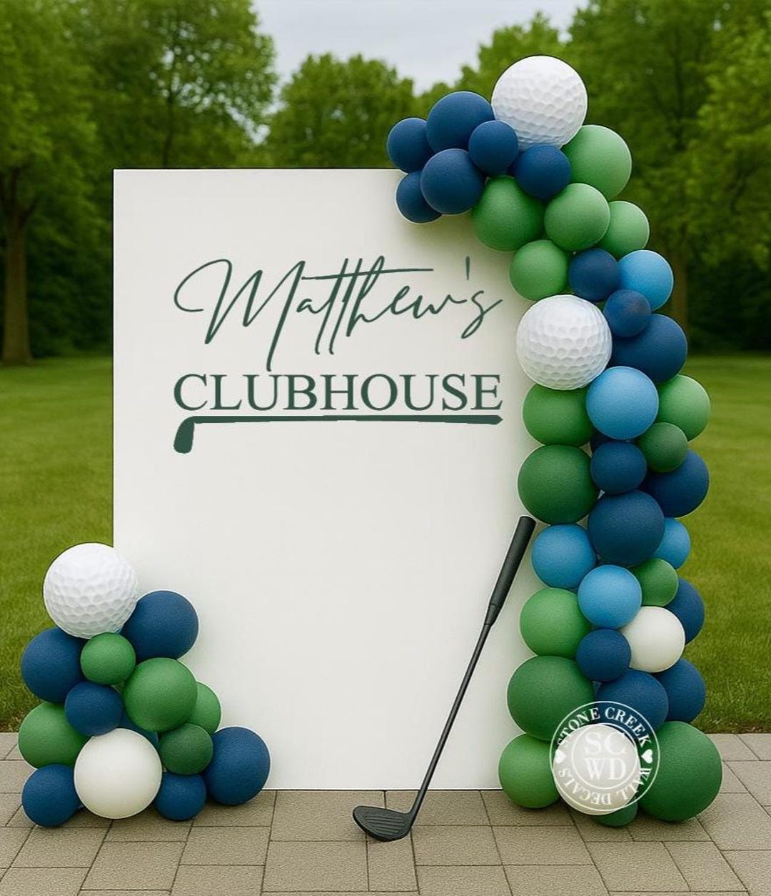 Custom Name Clubhouse Vinyl | Golf Birthday Backdrop Display for Par ...