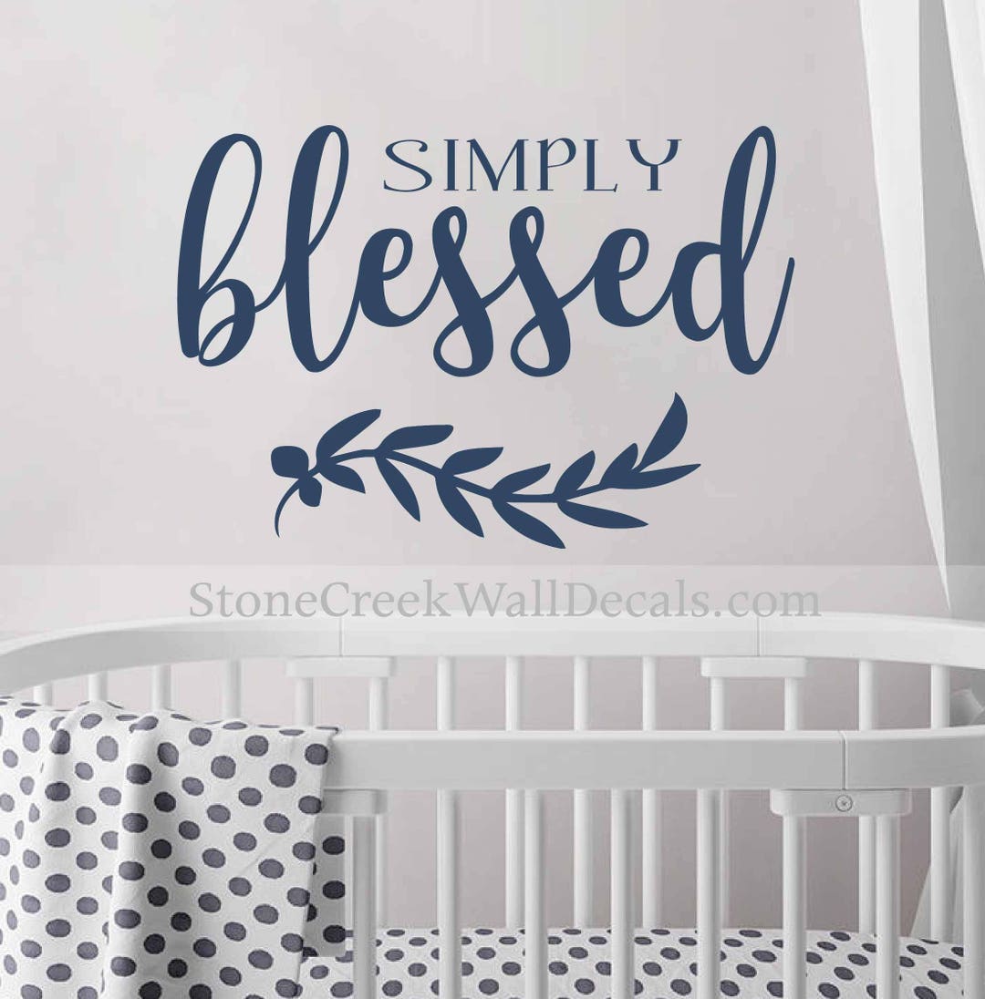 Simply Blessed Wall Decal Rustic Blessed Decal Rustic Handwritten Decal ...