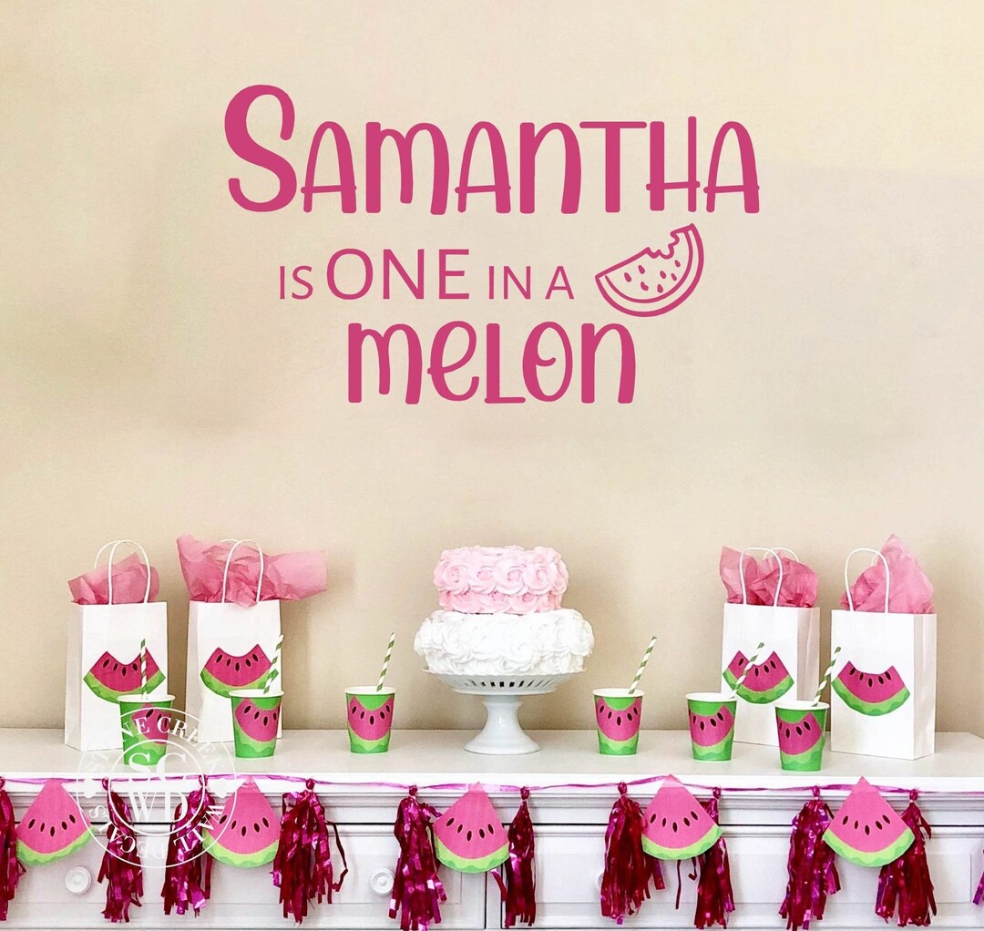 One in a Melon Birthday Decal | One in a Melon Birthday Decorations ...