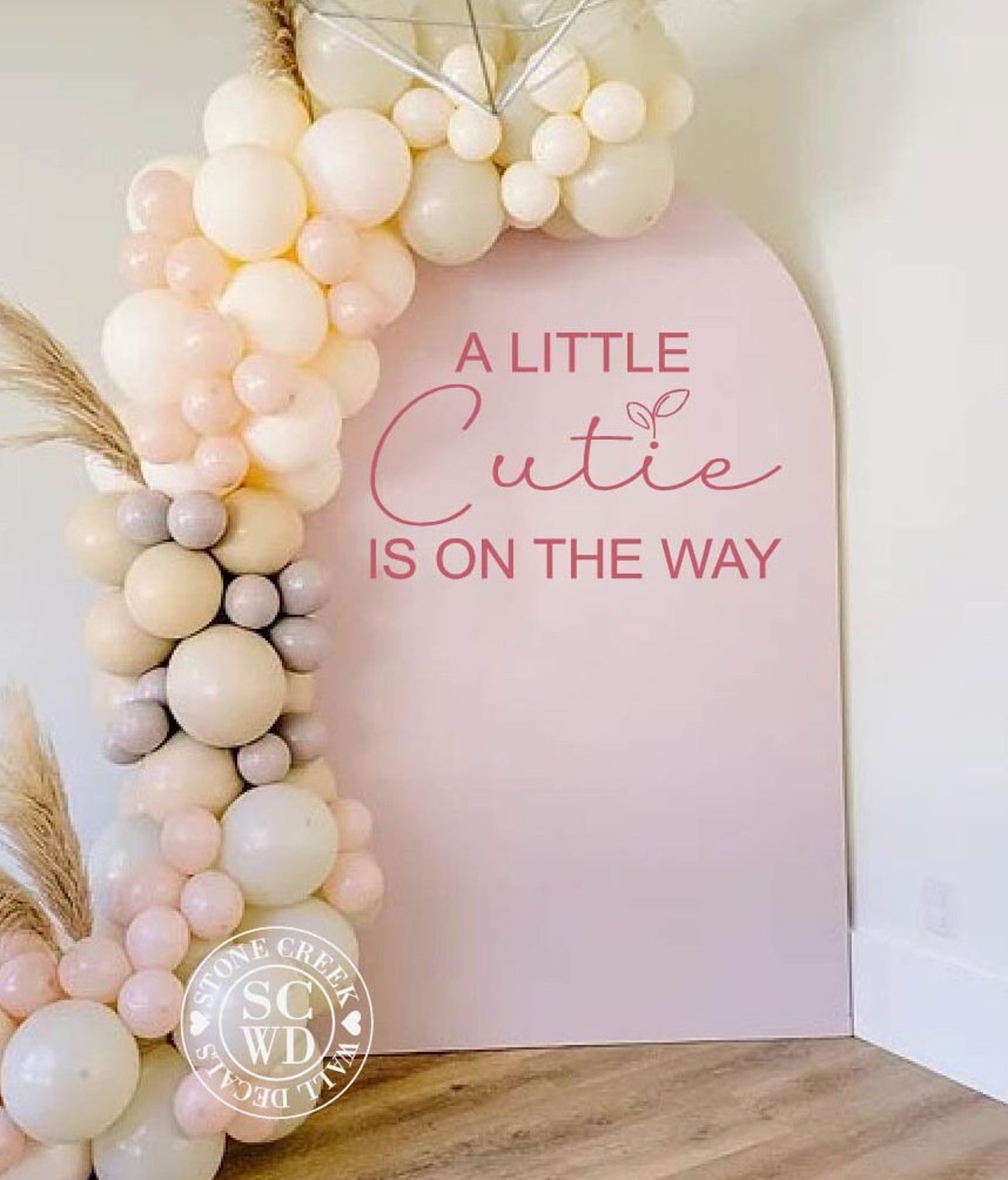 A Little Cutie is on the Way Baby Shower Party Decal Sign Gender Reveal ...