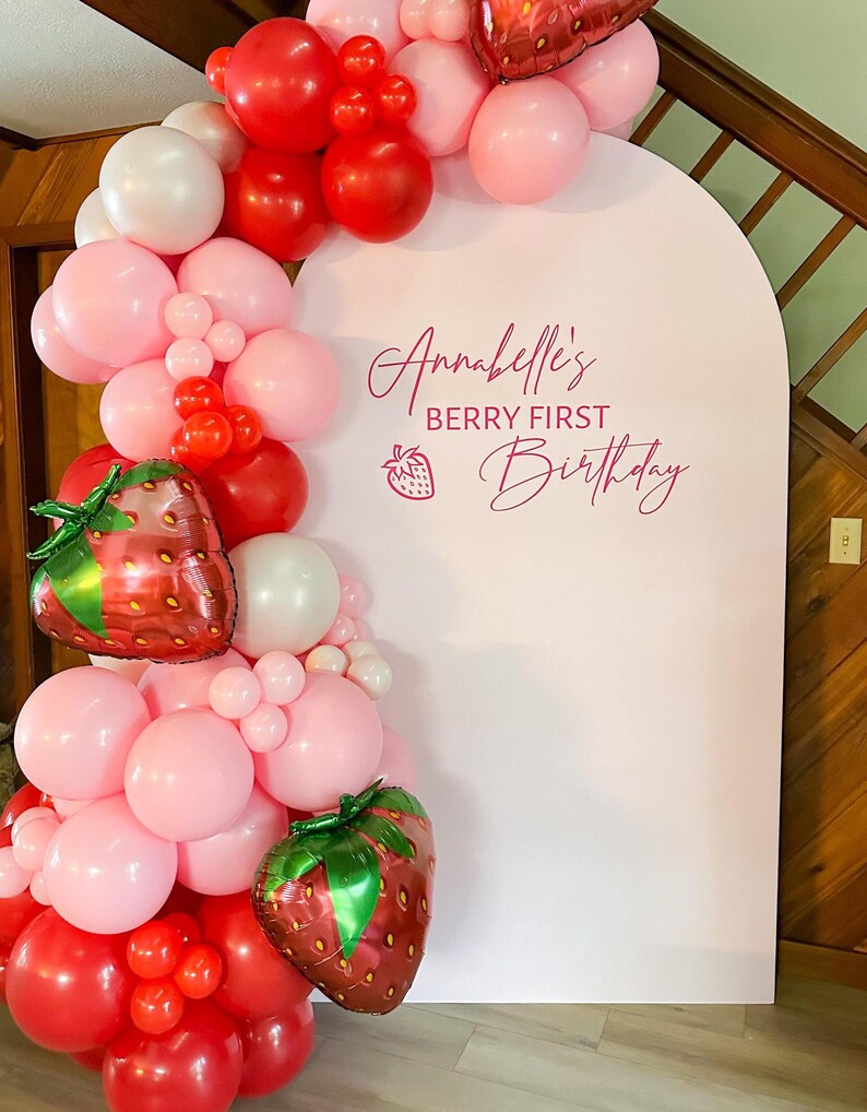 Berry First Birthday Decal Personalized Name | Strawberry Birthday ...