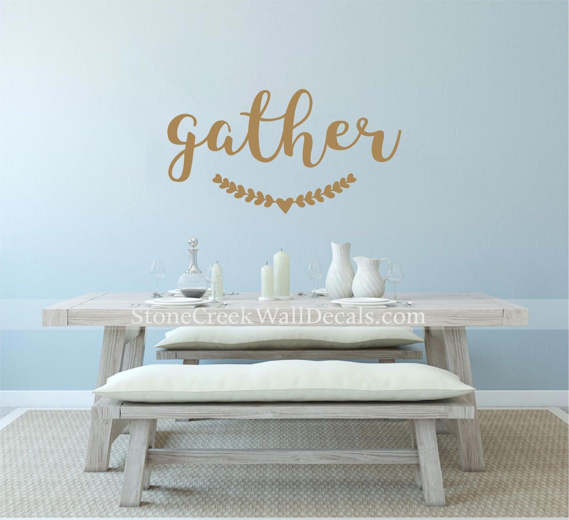 Gather Wall Decal Farmhouse Wall Decor Rustic Handwritten - Etsy