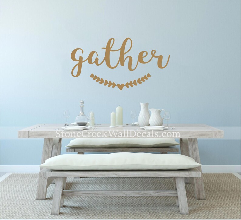 Gather Wall Decal Farmhouse Wall Decor Rustic Handwritten - Etsy