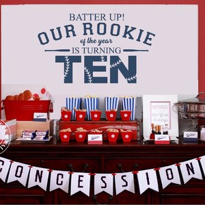 Rookie of the Year First Birthday Decal. Baseball Birthday Party Decor ...