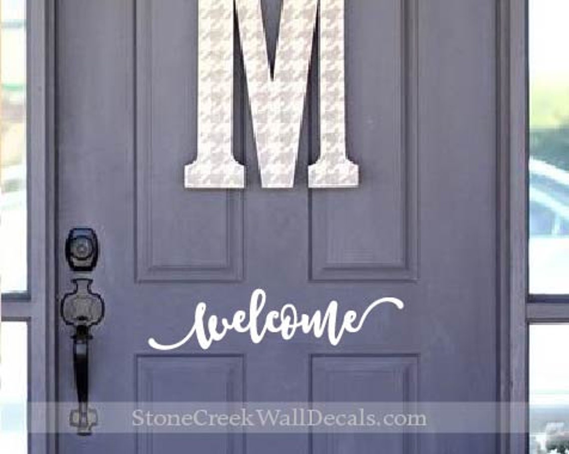 Welcome Door Decal Welcome Vinyl Decal Door Decor Home Decor - Etsy