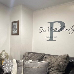 Personalized Wall Decal Family Name and Date Decal Vinyl Wall Decal ...