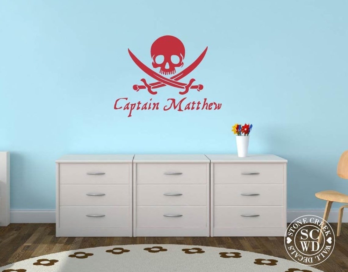 Pirate Wall Decal Pirate Room Decor Personalized Name Wall | Etsy