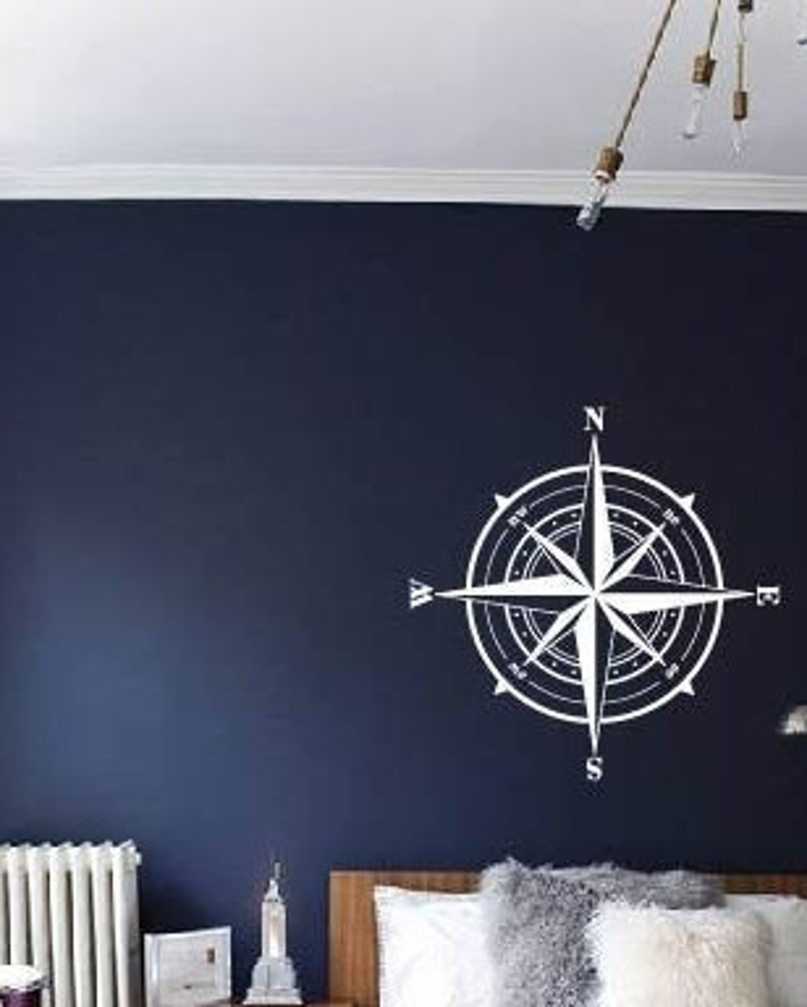 Compass Wall Decal Vinyl Nautical Compass Decal Compass Wall - Etsy
