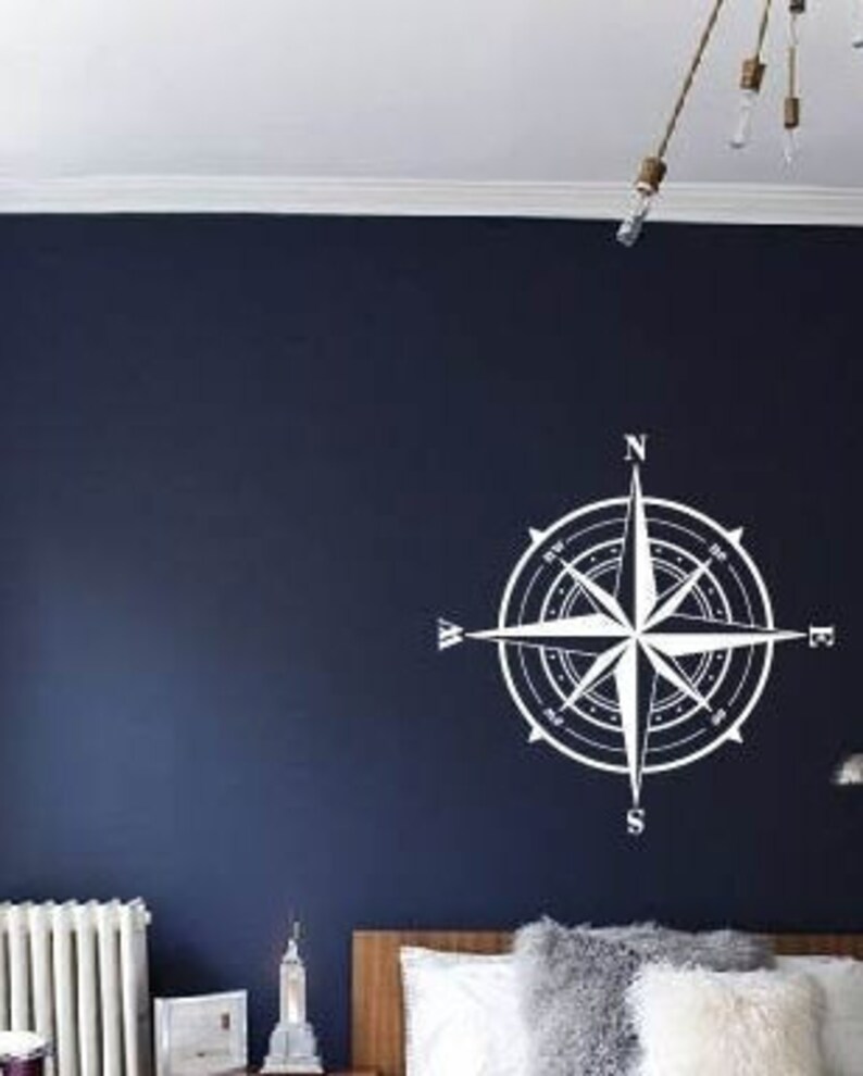 Compass Wall Decal Vinyl Nautical Compass Decal Compass Wall - Etsy