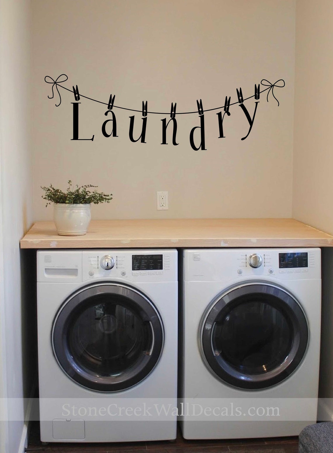 Laundry Clothesline Vinyl Wall Decal Laundry Room Vinyl Wall | Etsy