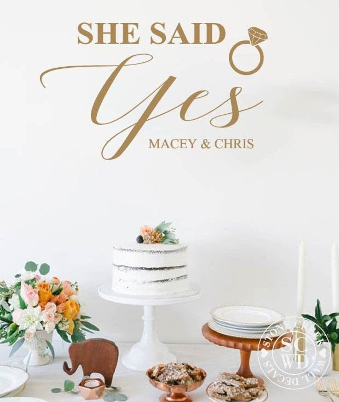 Engagement Decals She Said Yes Engagement Party Sign | Etsy