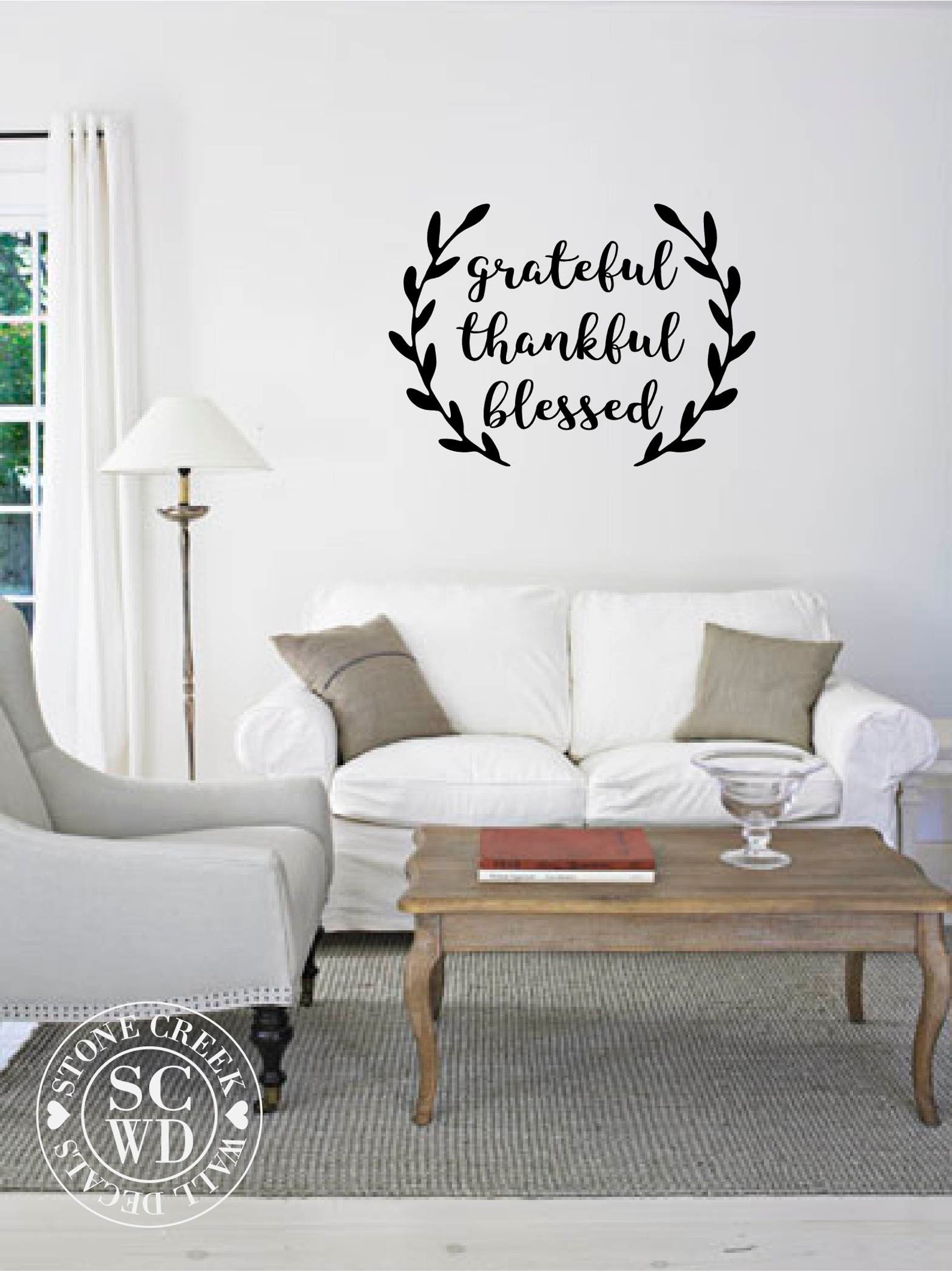 Thankful Decal Grateful Vinyl Decal Blessed Wall Decal - Etsy