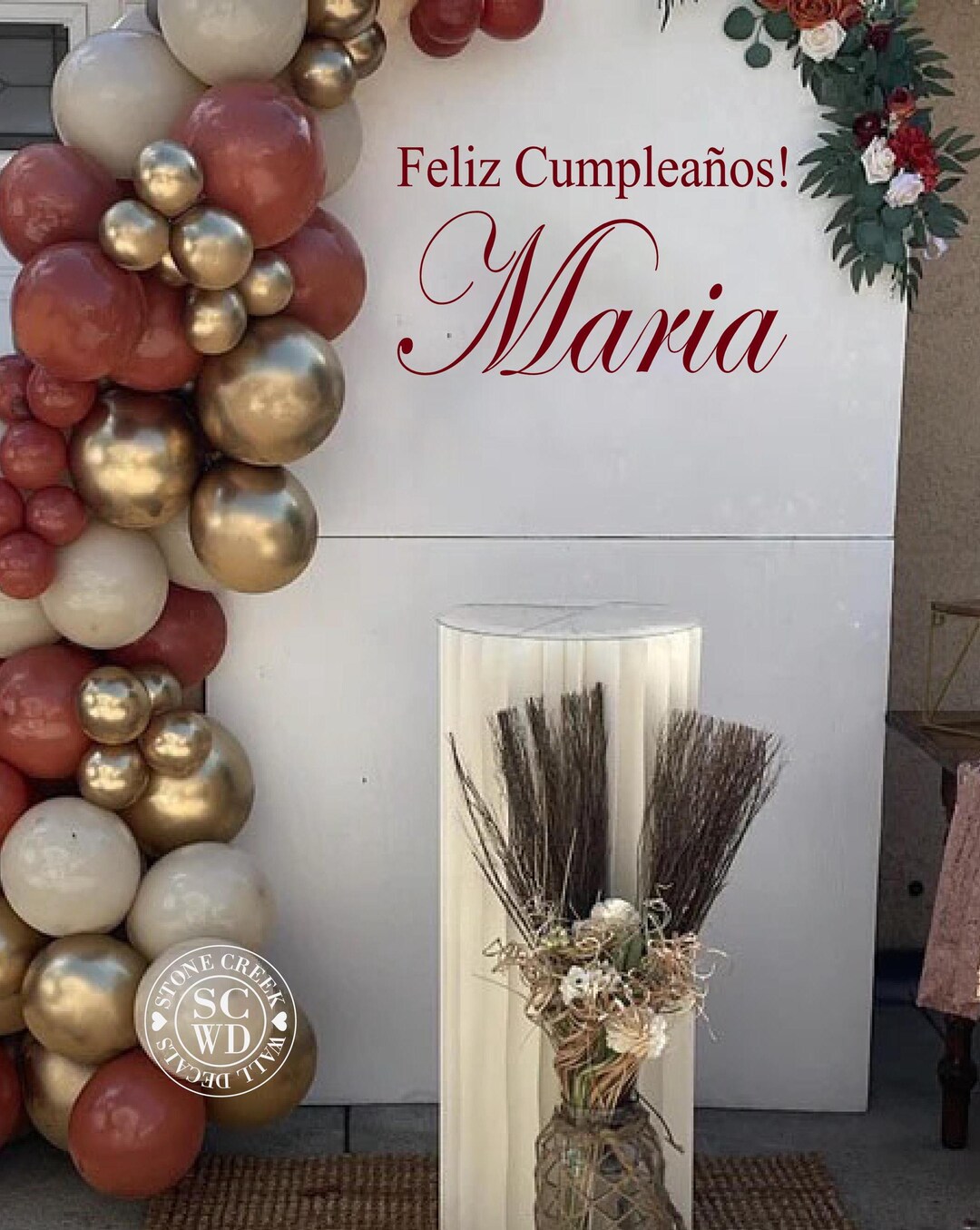 Feliz Cumpleaños Happy Birthday Decal for Balloon Arch | Personalized ...