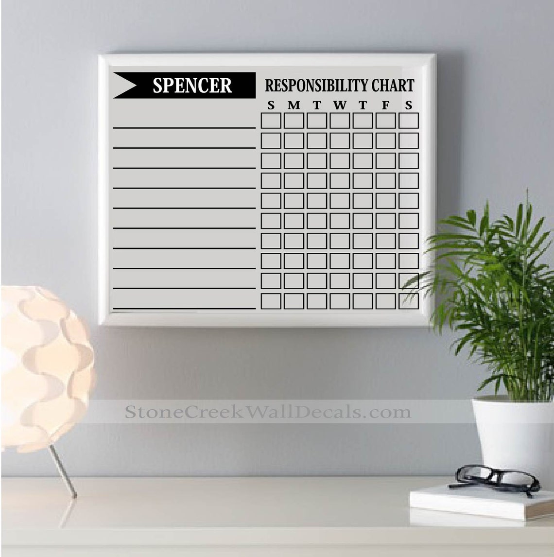Personalized Chore Chart Vinyl Decal Responsibility Chart - Etsy