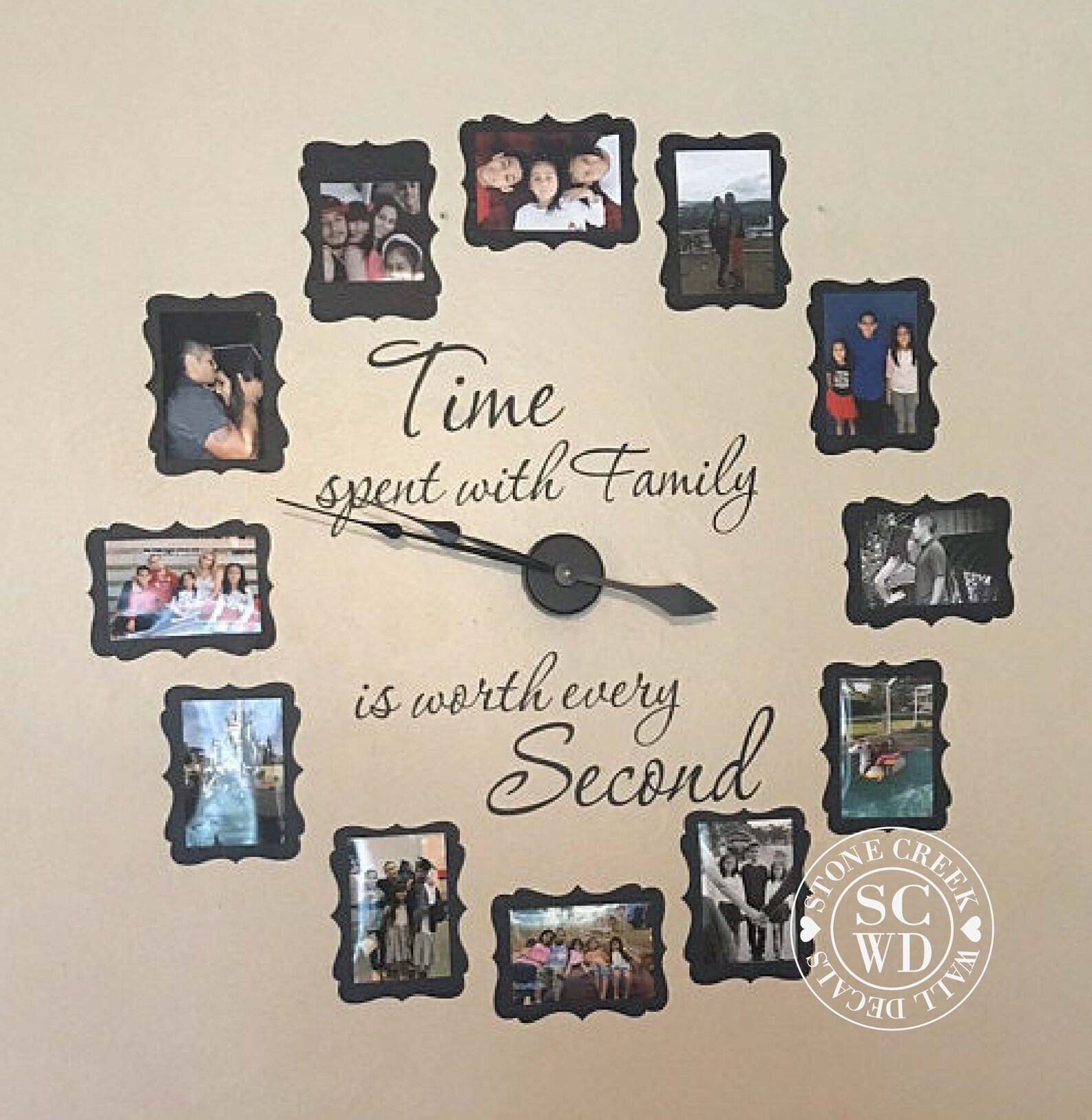 Time Spent With Family Clock Decal Large FAMILY PHOTO Wall | Etsy