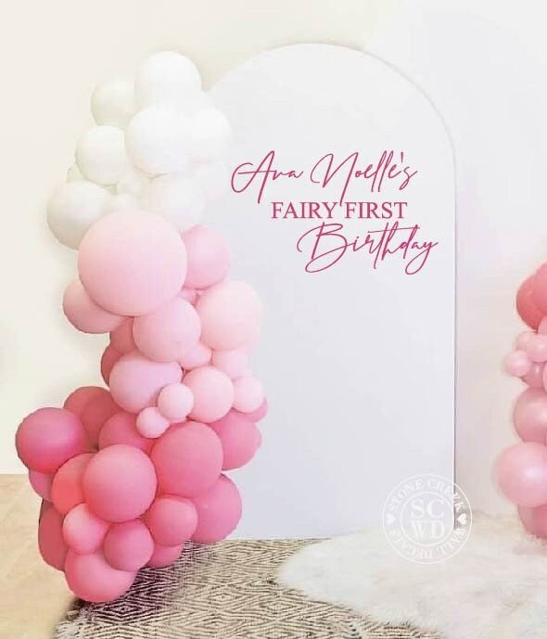 Fairy First Birthday Turning One Party Decal. 1st Birthday Decorations ...