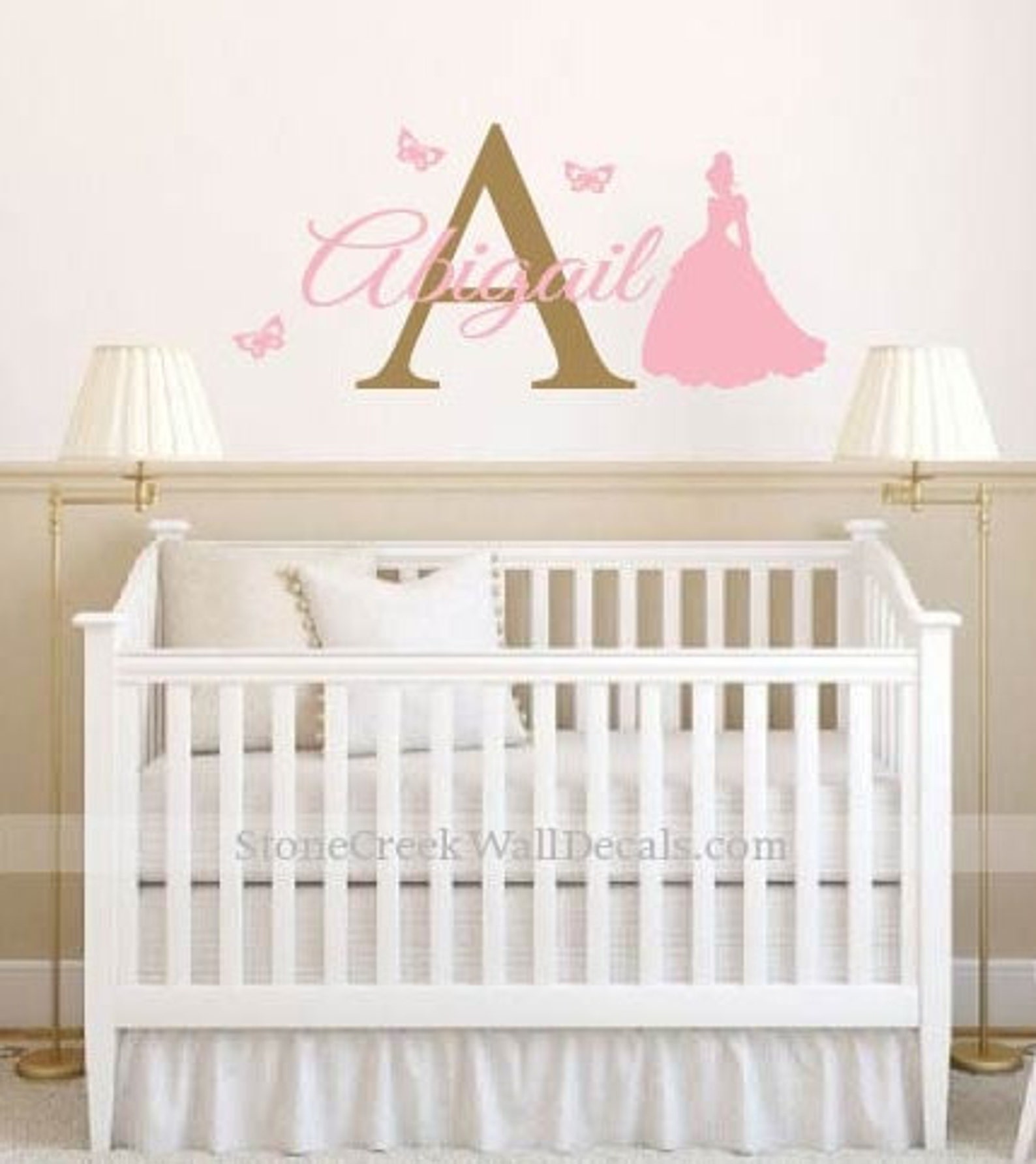 Personalized Princess Decal With Initial and Butterflies - Etsy