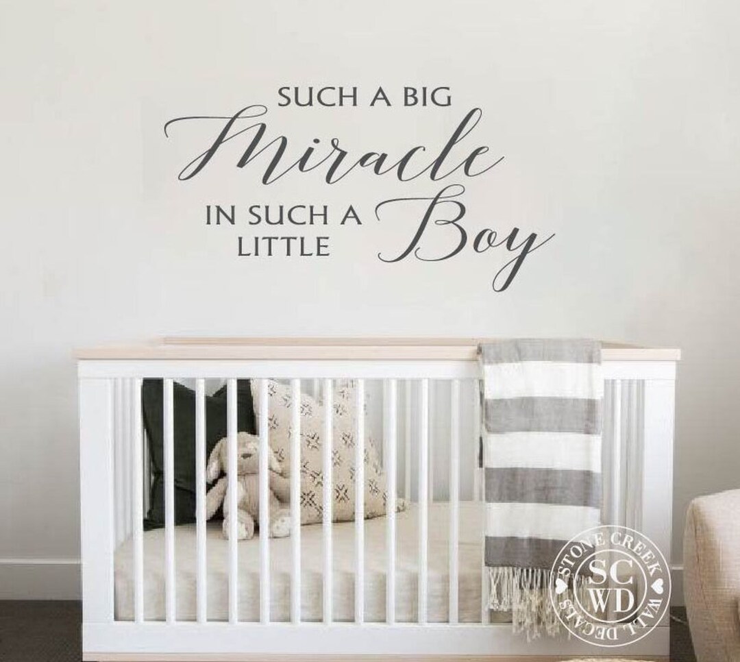 Such a Big Miracle in Such a Little Boy Nursery Wall Decal Baby Boy ...