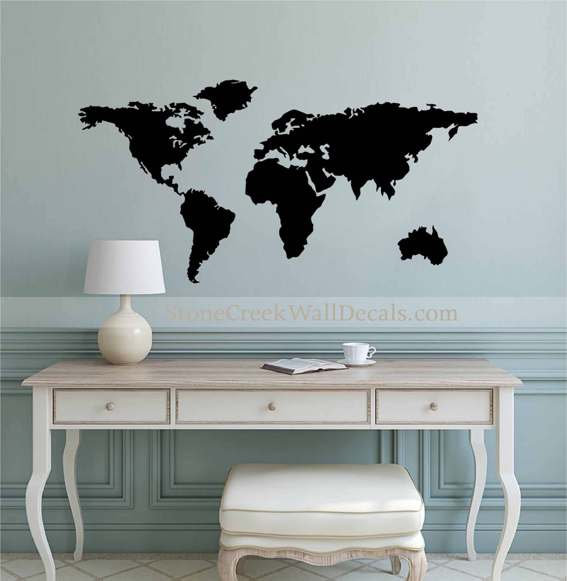 World Map Wall Decal Art Wall Decal Home Retail or Office - Etsy