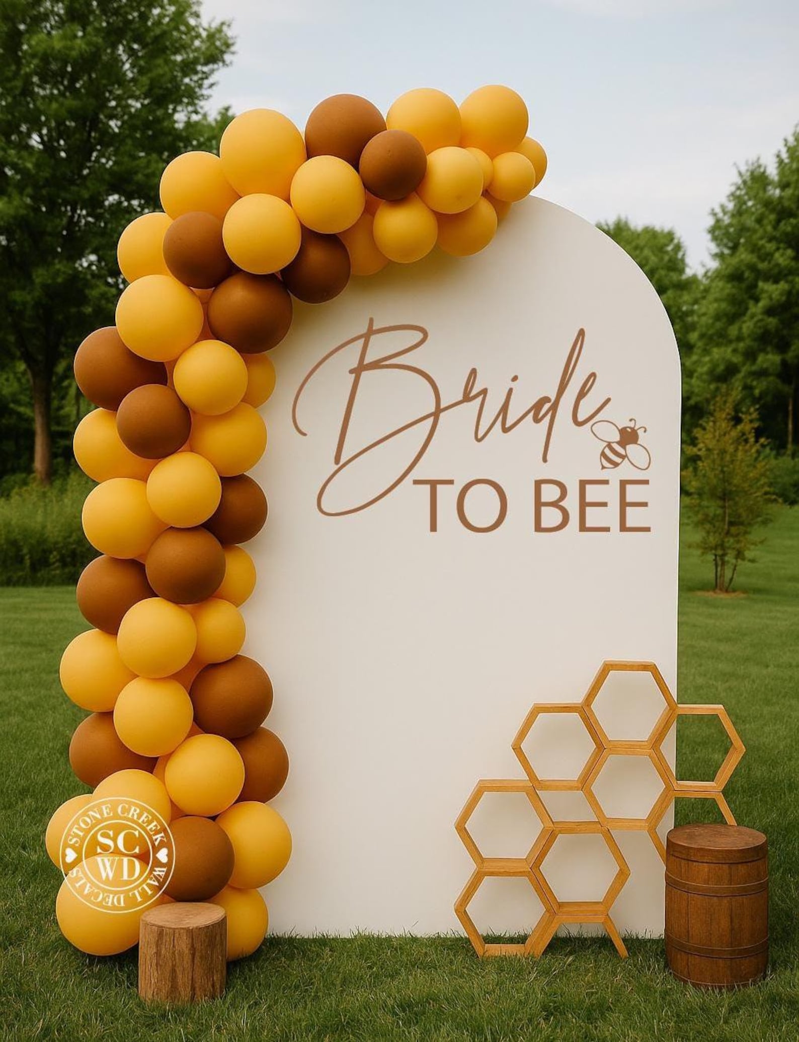 Bride to Bee Bridal Shower Vinyl Decal | Bee Theme Backdrop Sticker for ...