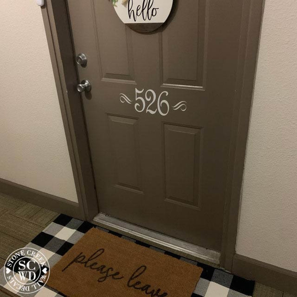 Front Door Number Decal Vinyl Number Door Decal Custom House Number ...