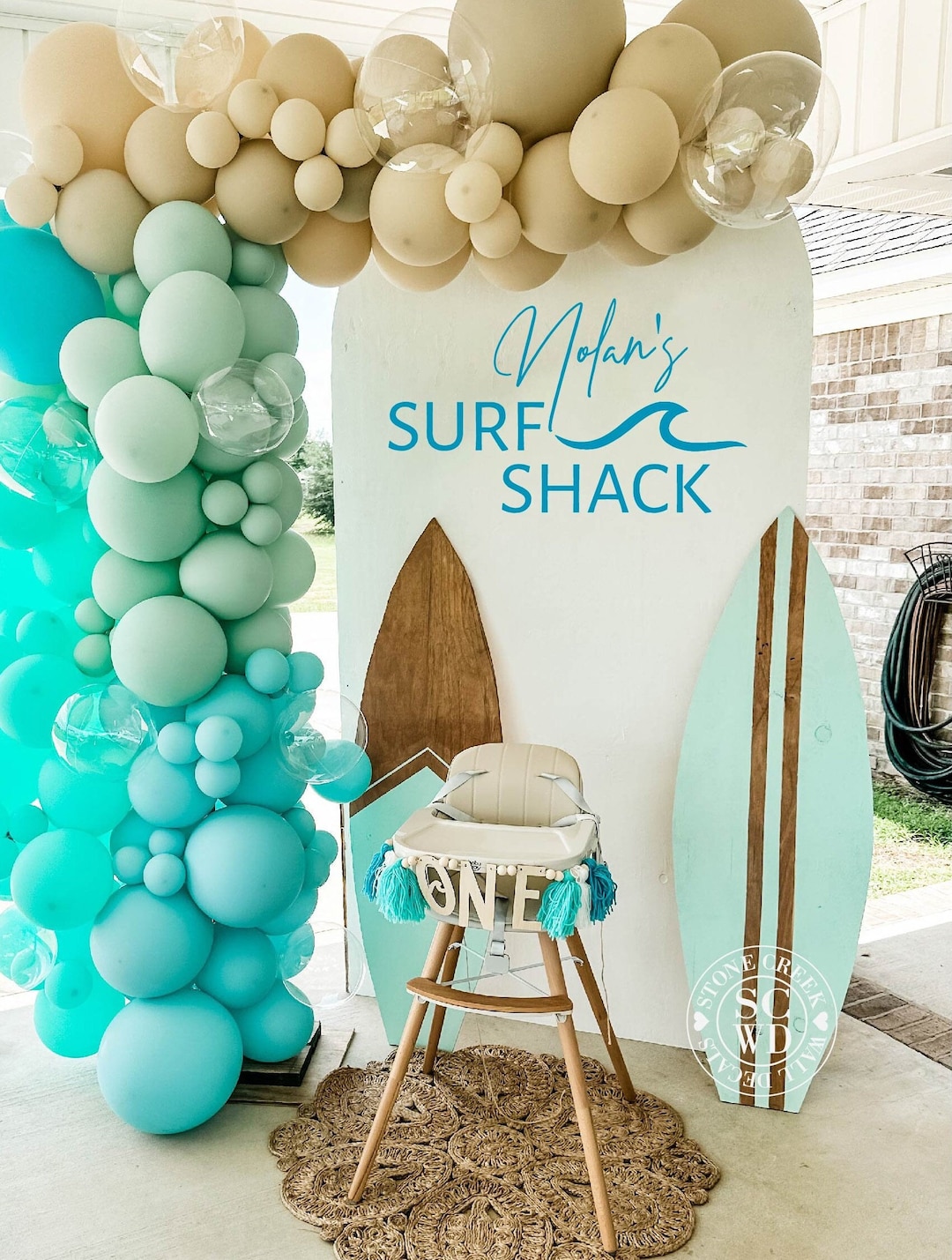 Surf Shack Birthday Backdrop Decal | Personalized (name)’s Surf Shack ...