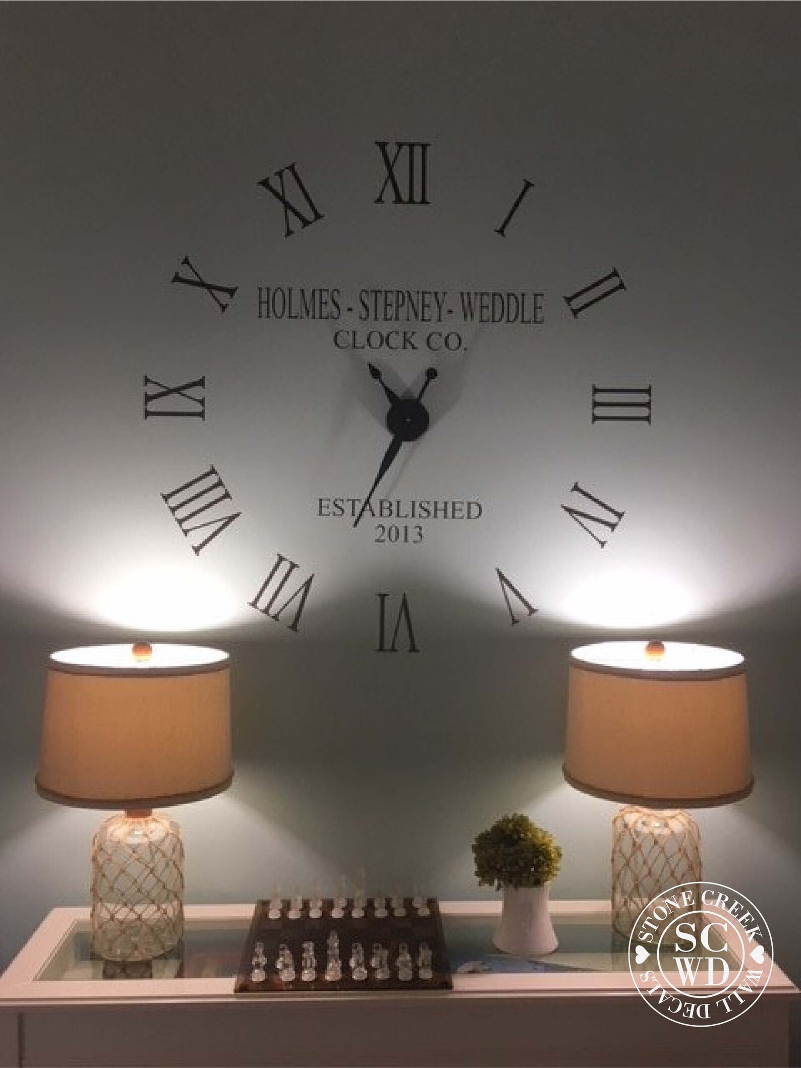 Large Wall Clock Decal Custom Family Name With Year - Etsy