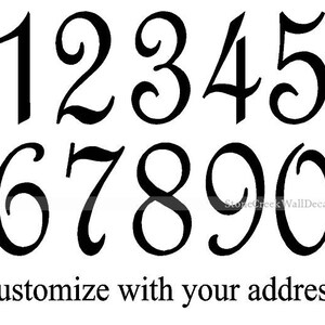 Front Door Number Decal Vinyl Number Door Decal Custom House Number ...