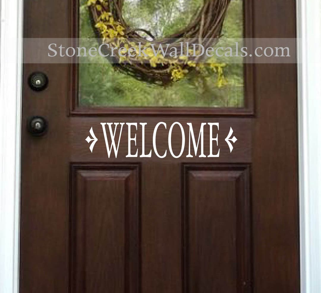 Welcome Door Decal Welcome Vinyl Decal Door Decor Home Decor Porch ...