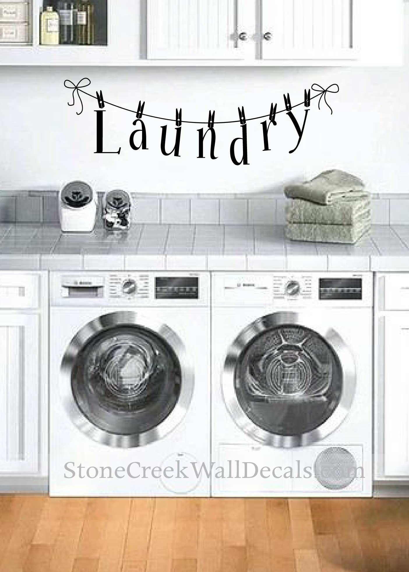 Laundry Clothesline Vinyl Wall Decal Laundry Room Vinyl Wall | Etsy