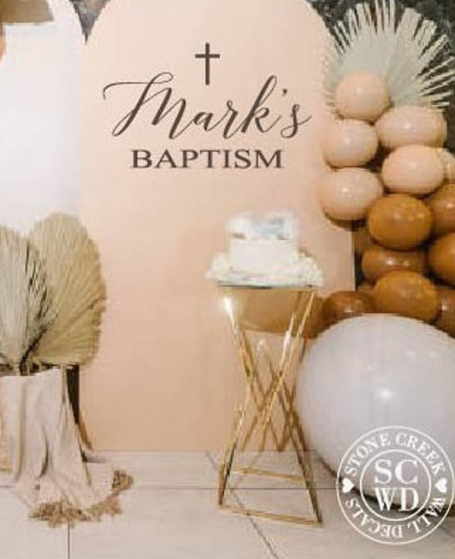 Baptism Wall Decal for Balloon Arch Balloon Arch Decoration - Etsy