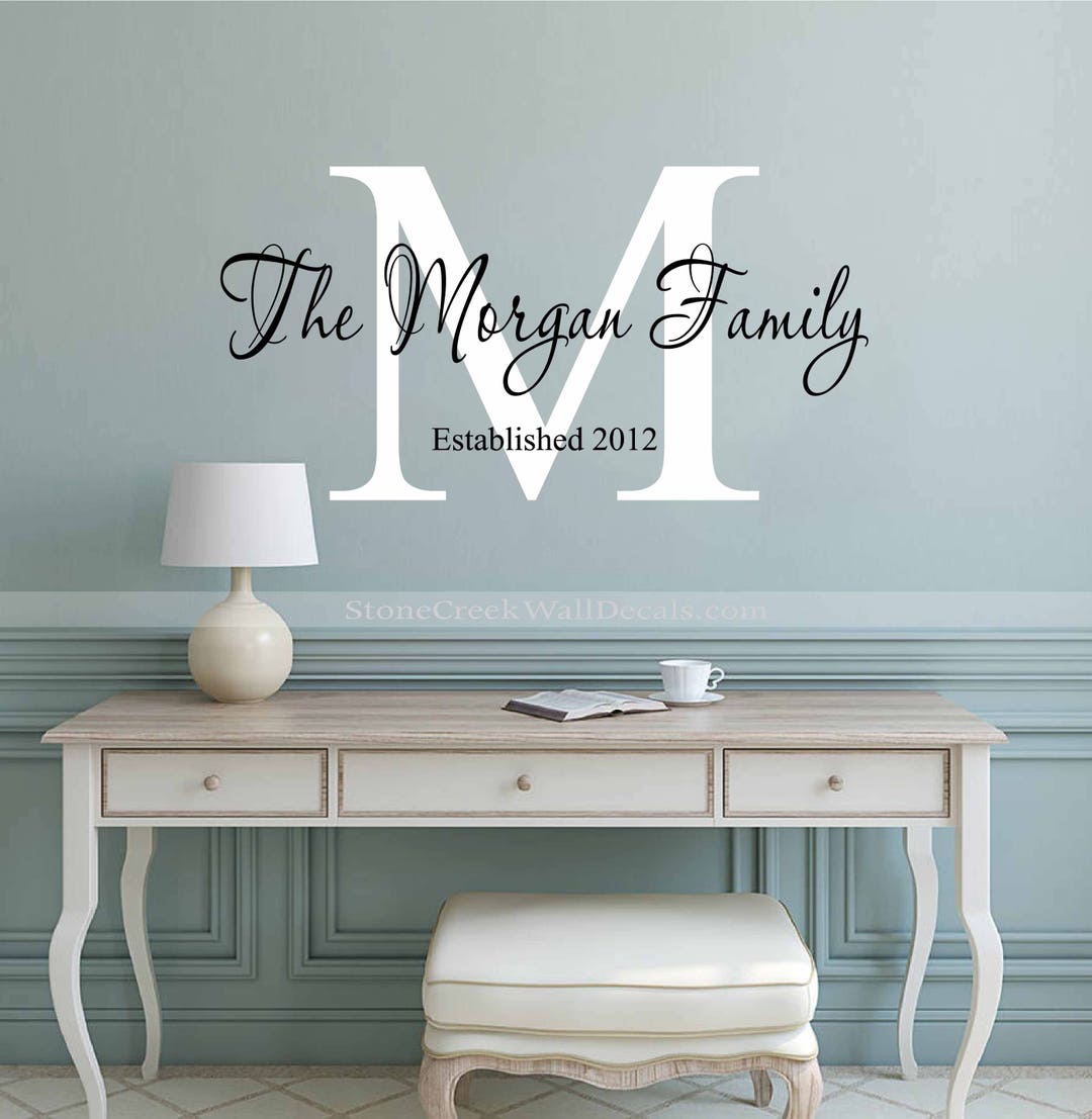 Personalized Wall Decal Family Name and Date Decal Vinyl Wall Decal ...