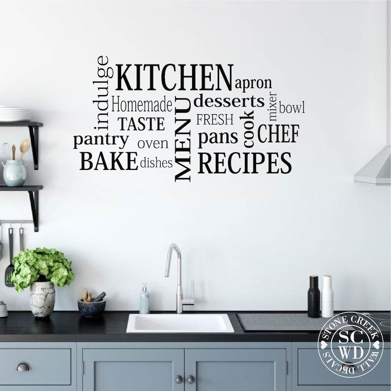 Kitchen Wall Decal Kitchen Decor Kitchen Subway Wall Decal Kitchen Art ...