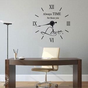 Clock Wall Decal Large Wall Clock Kit | Wall Sticker Clock Clock Hands ...