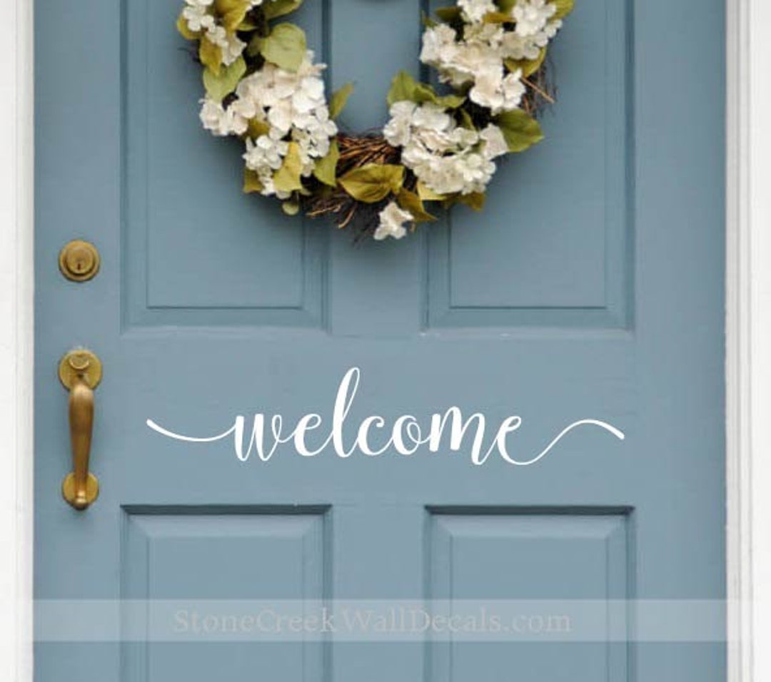 Welcome Door Decal Front Door Decal Welcome Vinyl Decal D024 Front Door ...