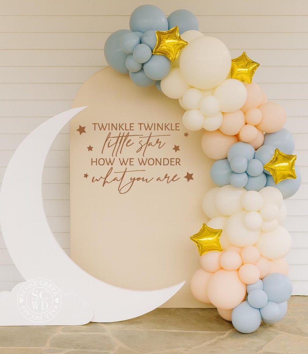 Twinkle Little Star Vinyl | Celestial Backdrop Display for Baby Shower ...
